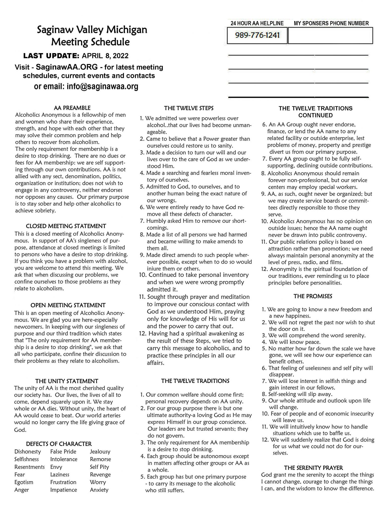 Saginaw, Michigan AA | District 18 Michigan